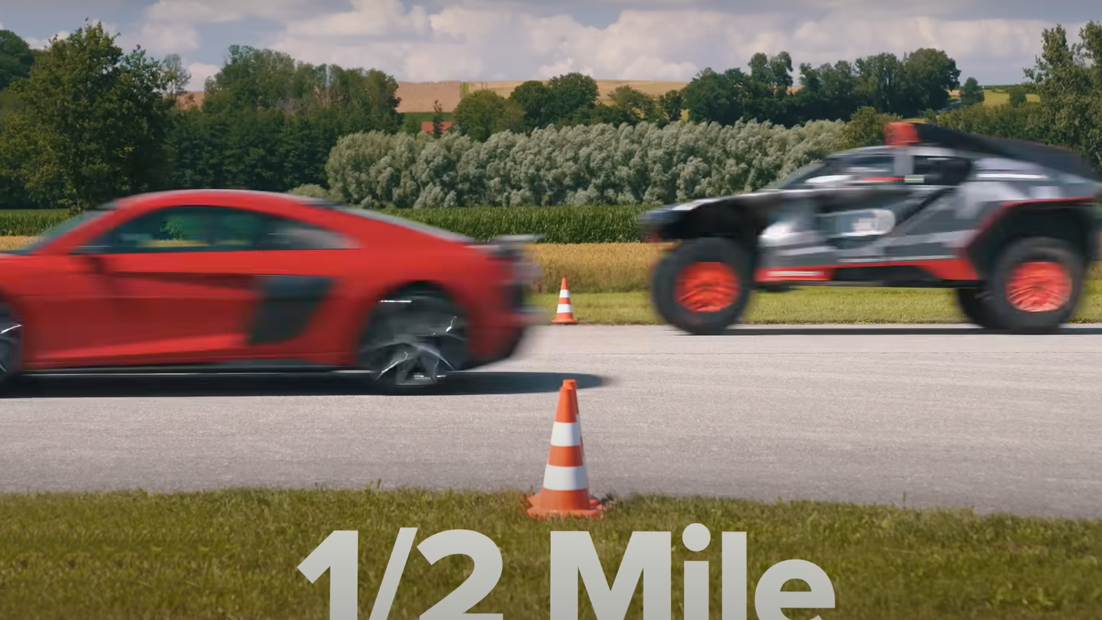 Audi R8 Takes On e-Tron Dakar Rally Car in Drag Race | Audiworld