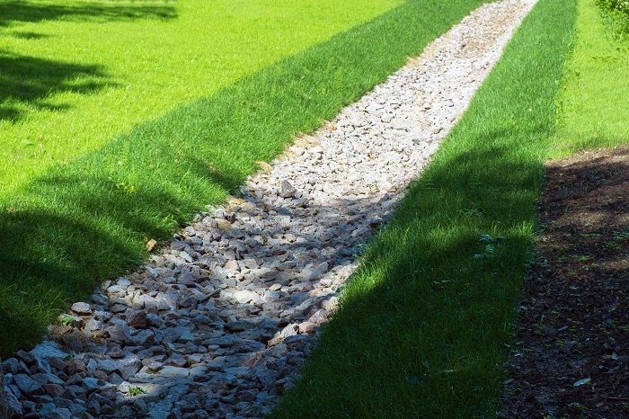 gravel lined swale
