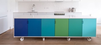 Temporary Cabinet Door Update with Painted Adhesive Paper ...