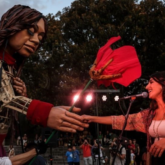 Walk with Amal: Giant Puppet Completes 5,000-Mile Journey for Refugee ...