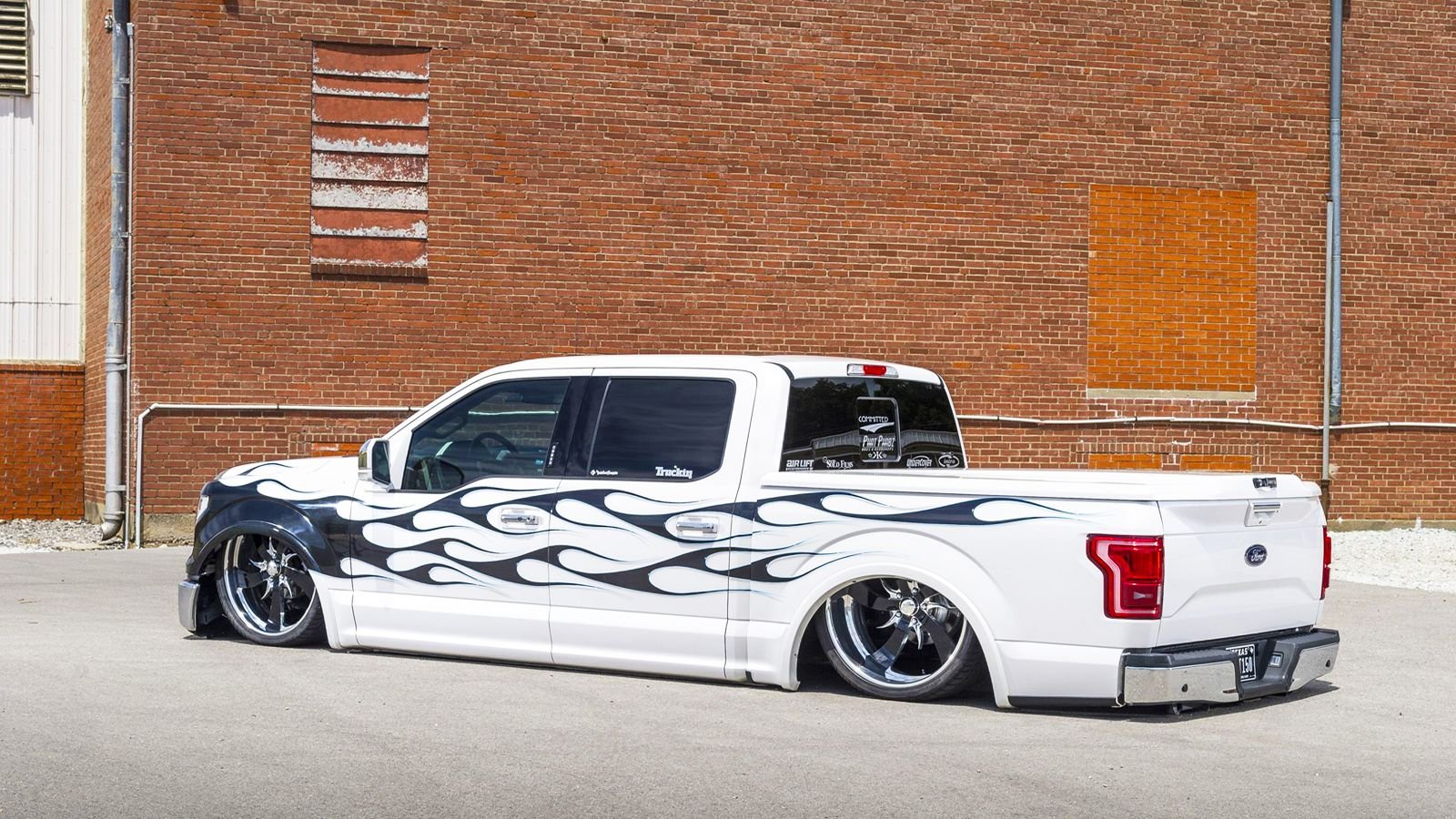 Slammed White Ford Ranger