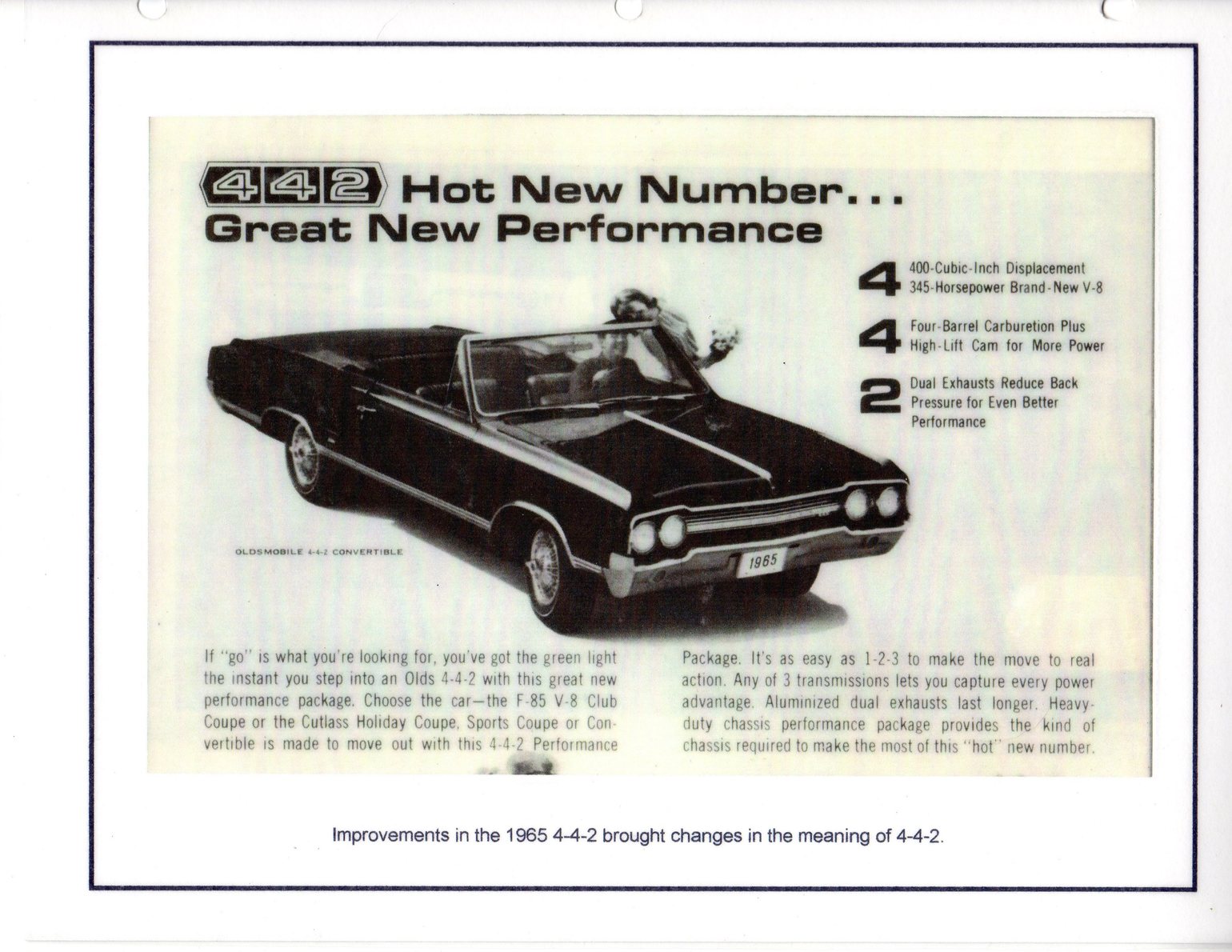 What 442 stands for - ClassicOldsmobile.com