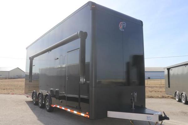 28' inTech Race Car Stacker W/ Awning & Escape Door BlackedO for Sale ...