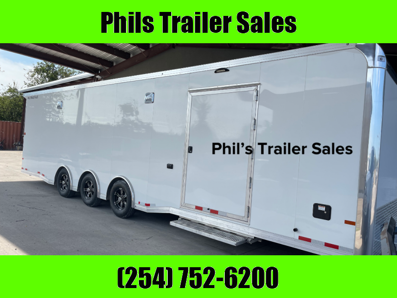 32' BATHROOM RACE TRAILER ALL ALUMINUM SUNDOWNER CAR HAULER for Sale in ...