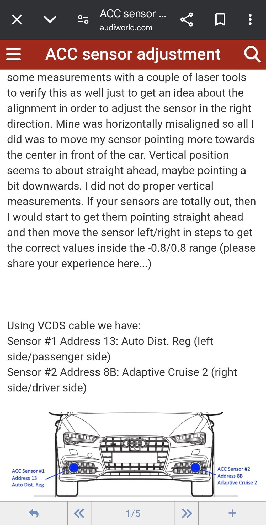 ACC sensor adjustment - Page 5 - AudiWorld Forums