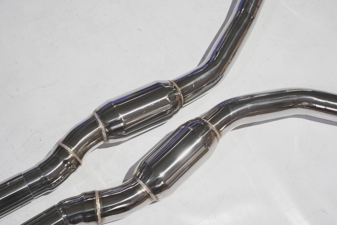 Full Cende Exhaust with catless downpipes, resonated mid pipes and valved mufflers - AudiWorld ...