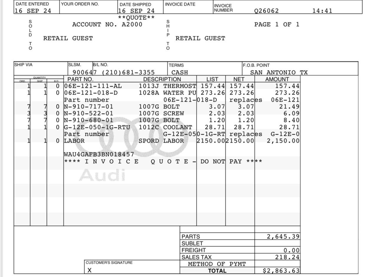 2011 A6 Avant 3.0 quattro sudden overheating - Page 2 - AudiWorld Forums
