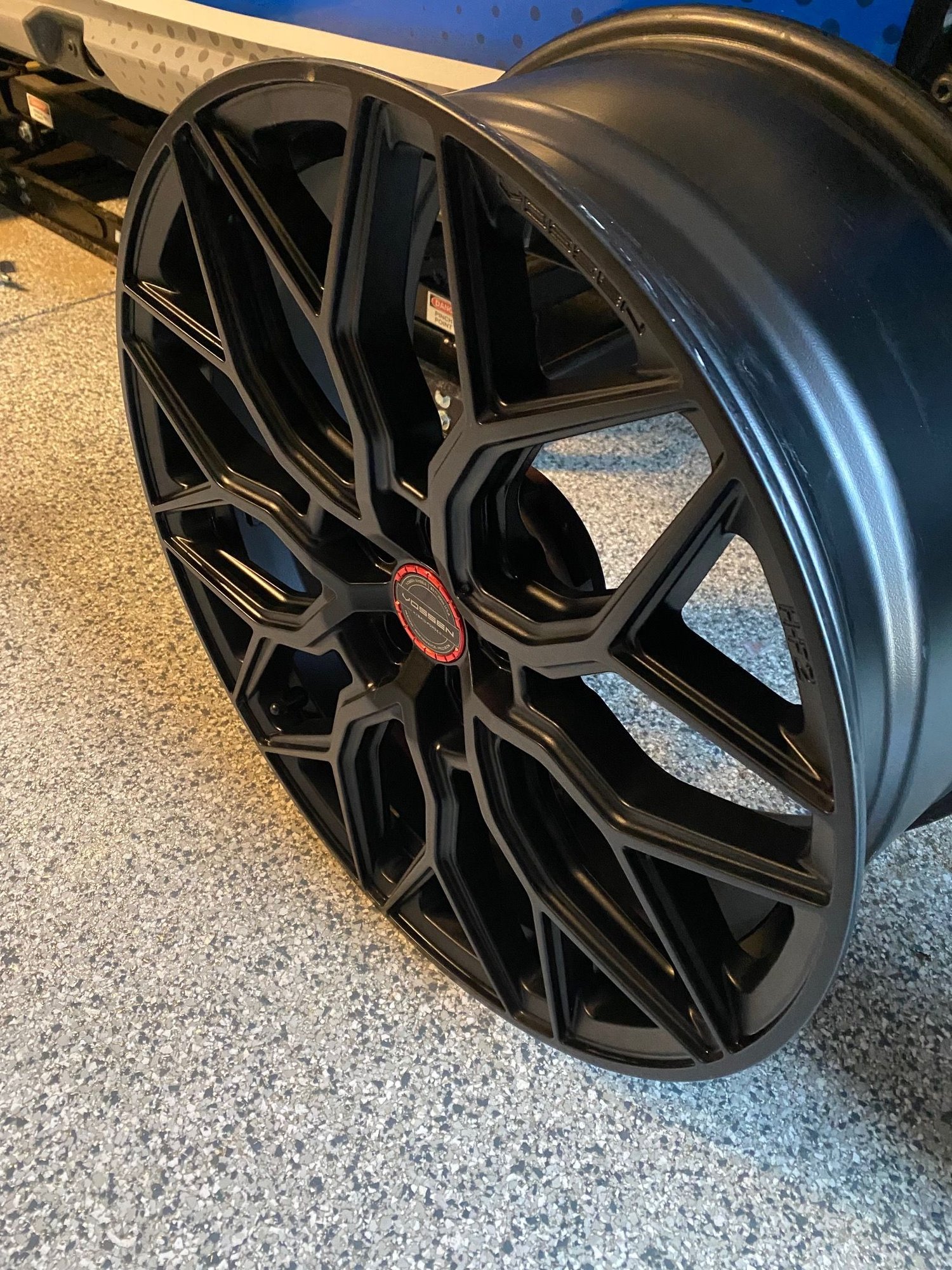 21" VOSSEN HF2 WHEELS IN SATIN BLACK W/UPGRADED CENTER CAPS AND SPACERS ...