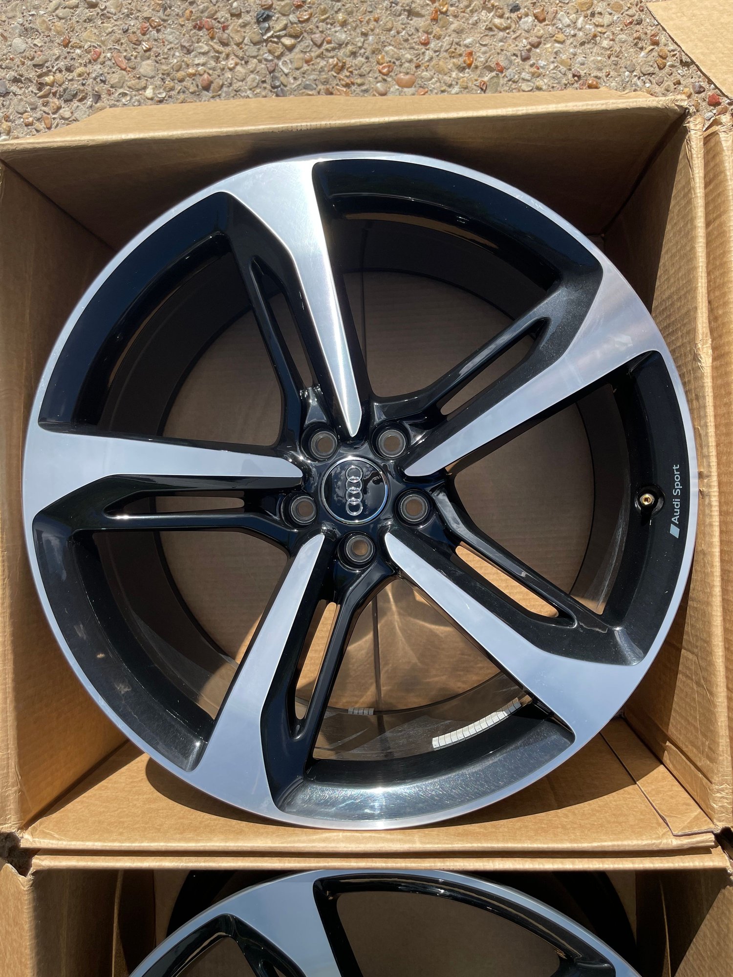 21" Audi Sport 5 Spoke S-Line DT BLACK GENUINE OEM Alloy Wheels ...