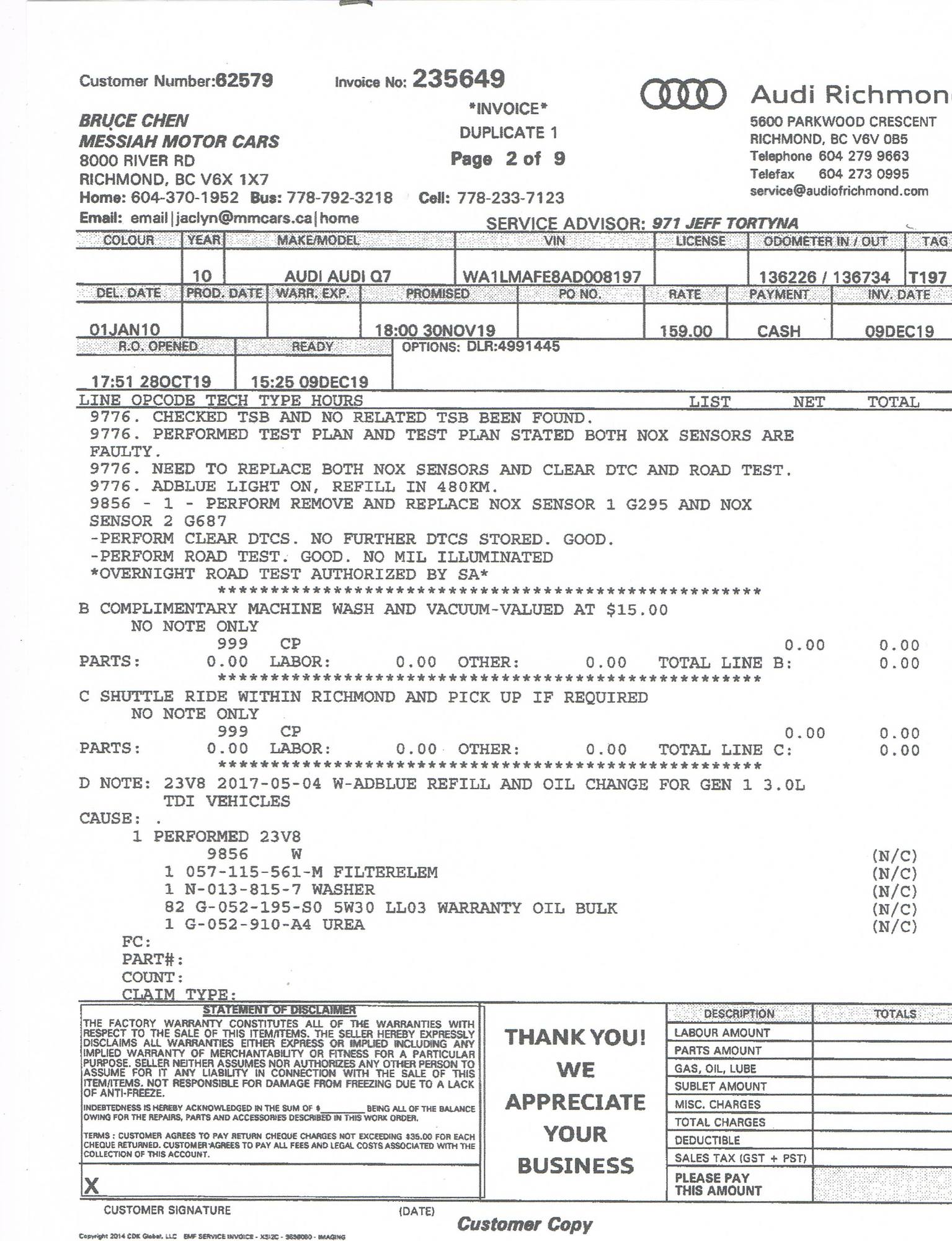 All service records for my 2010 from last 3 years - AudiWorld Forums