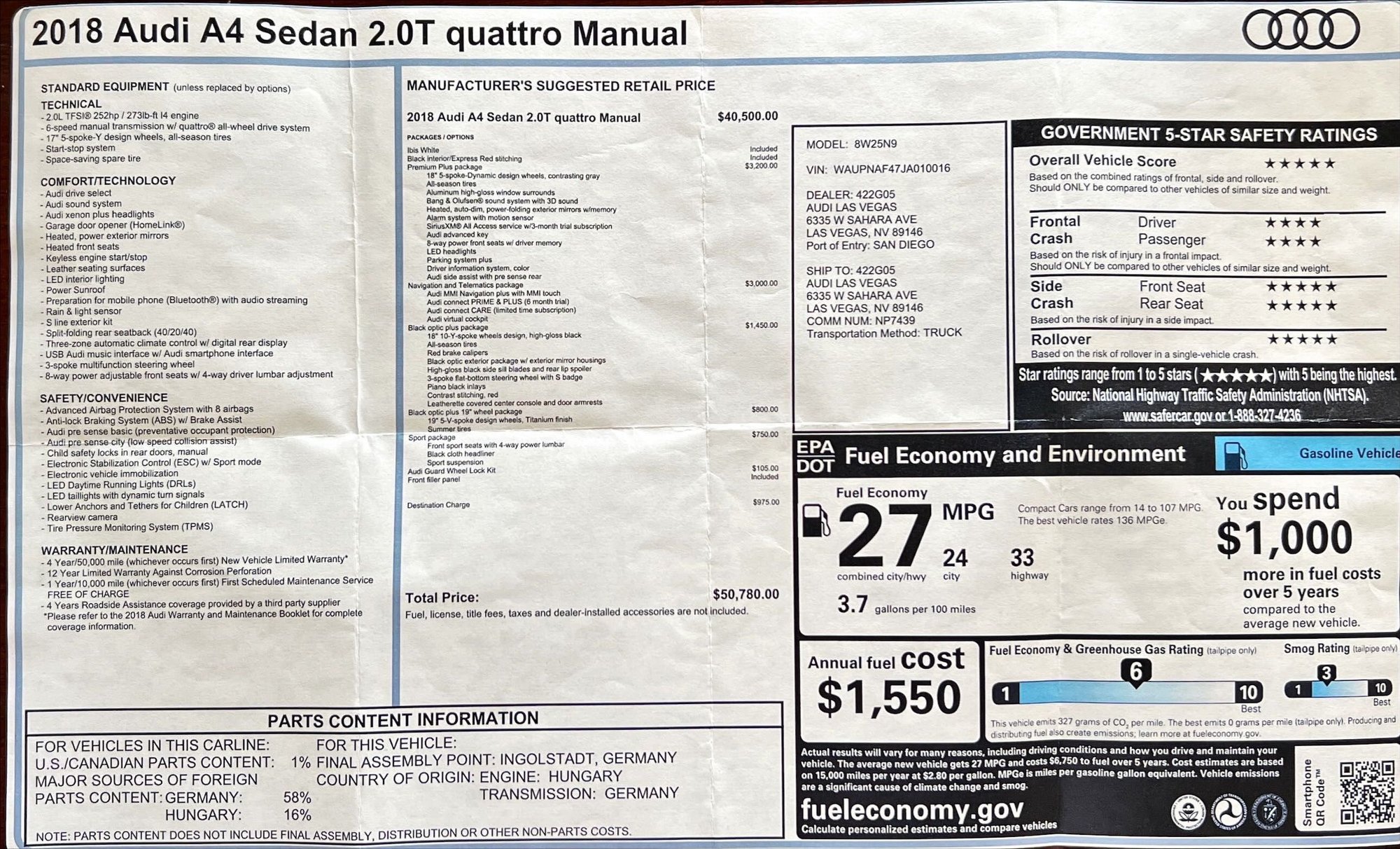 6-speed Premium Plus w/ Sport, Nav/Telematics, Black Optic Plus & 19 ...