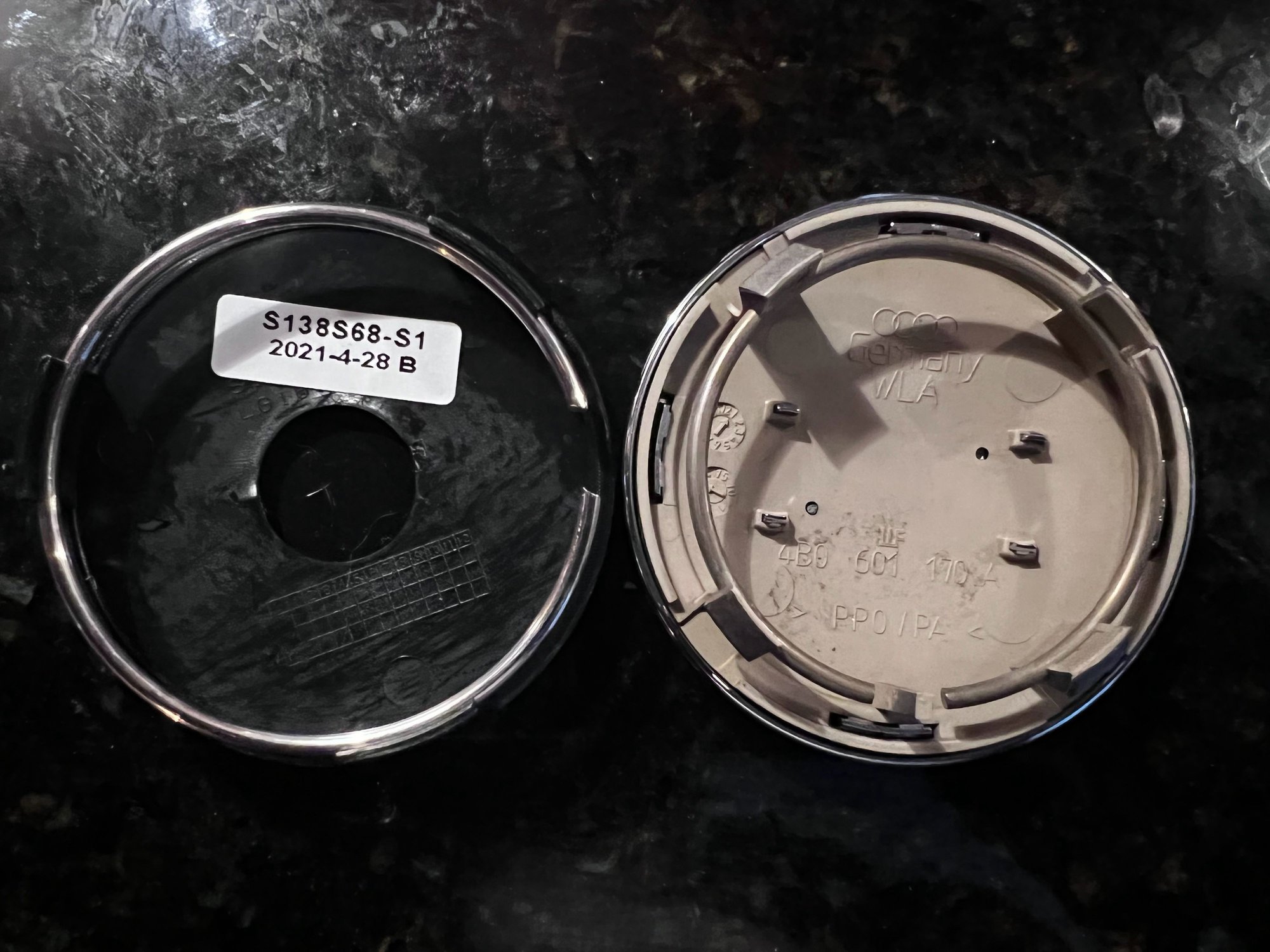 SOLVED: OEM look center caps for Andros R9 Rotor reps - AudiWorld Forums