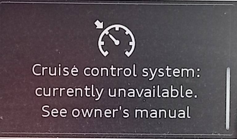 Drive System Fault / Cruise Control Not Available - AudiWorld Forums
