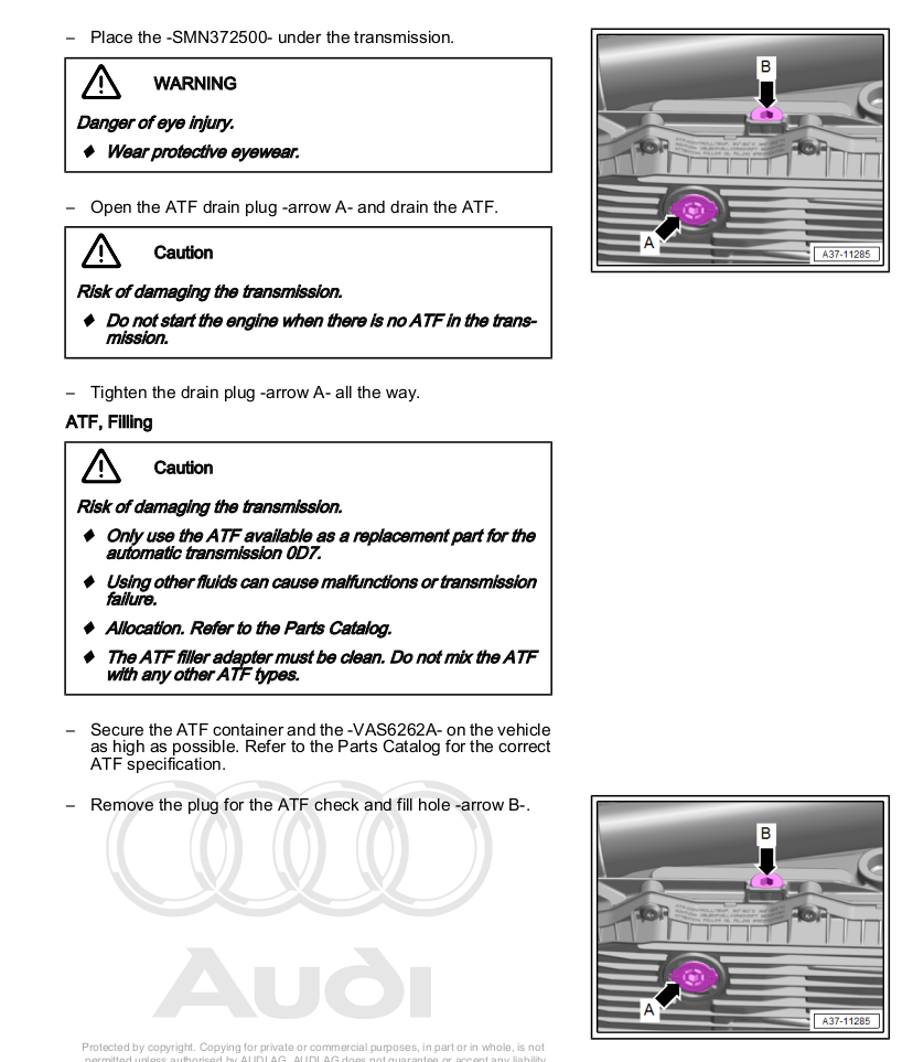 ZF Transmission fluid replacement - AudiWorld Forums