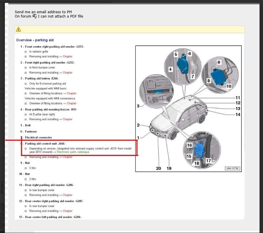 Intermittent Parking Sensors and Camera - with pictures and video - AudiWorld Forums