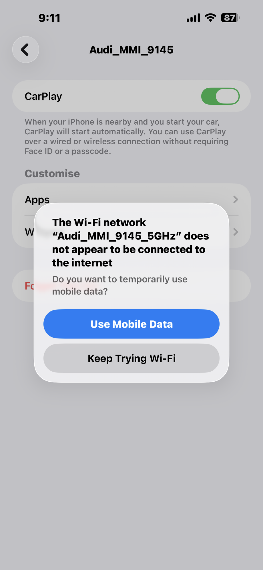 Audi MMI does not appear to be connected to the internet, enable mobile data - AudiWorld Forums