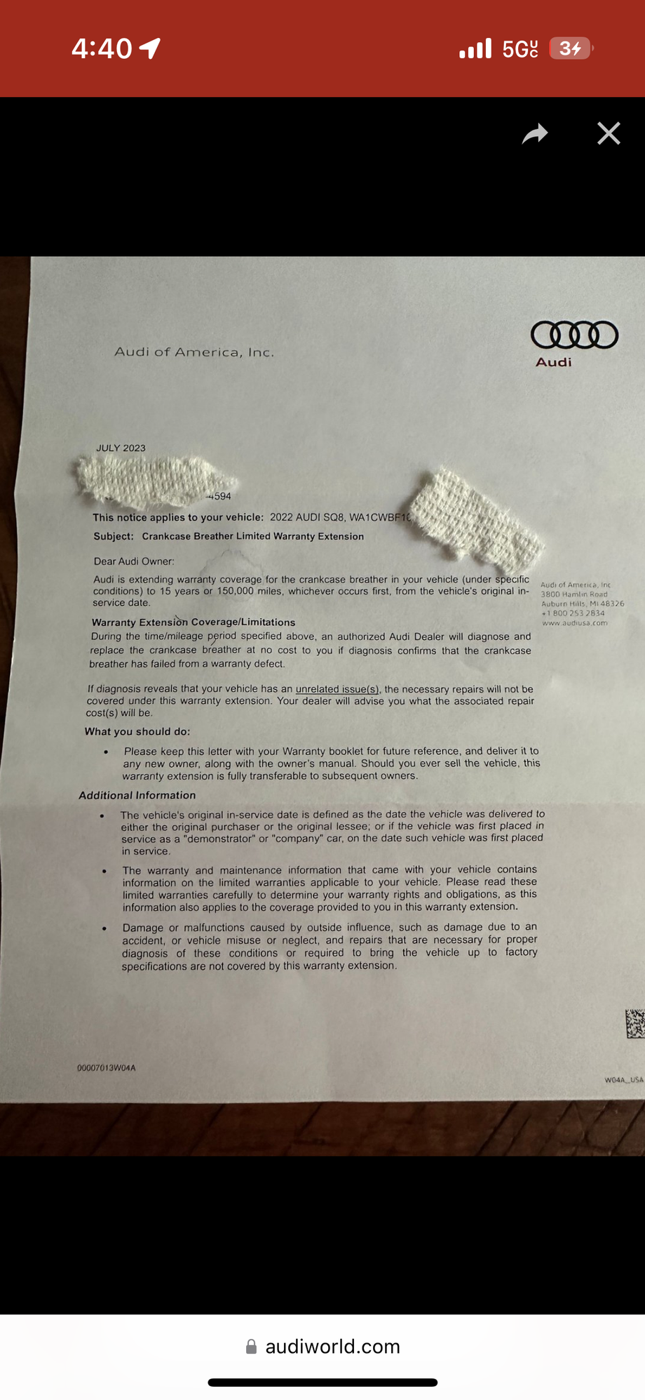 SQ7 Crankcase Breather - P227900 HELP! - AudiWorld Forums