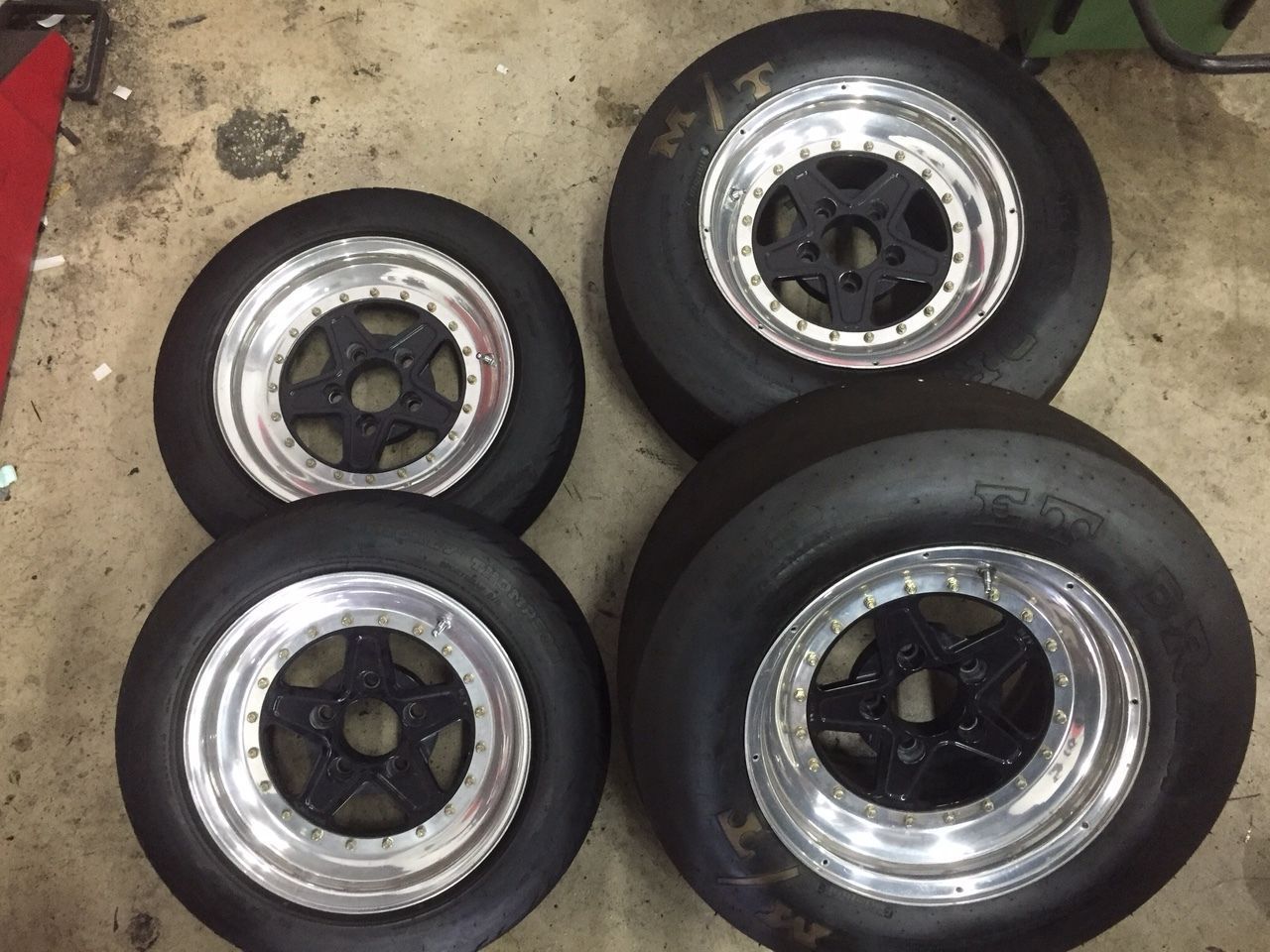 C5 C6 Corvette 15" Bogart Drag Pack Racing Wheels with Tires ...