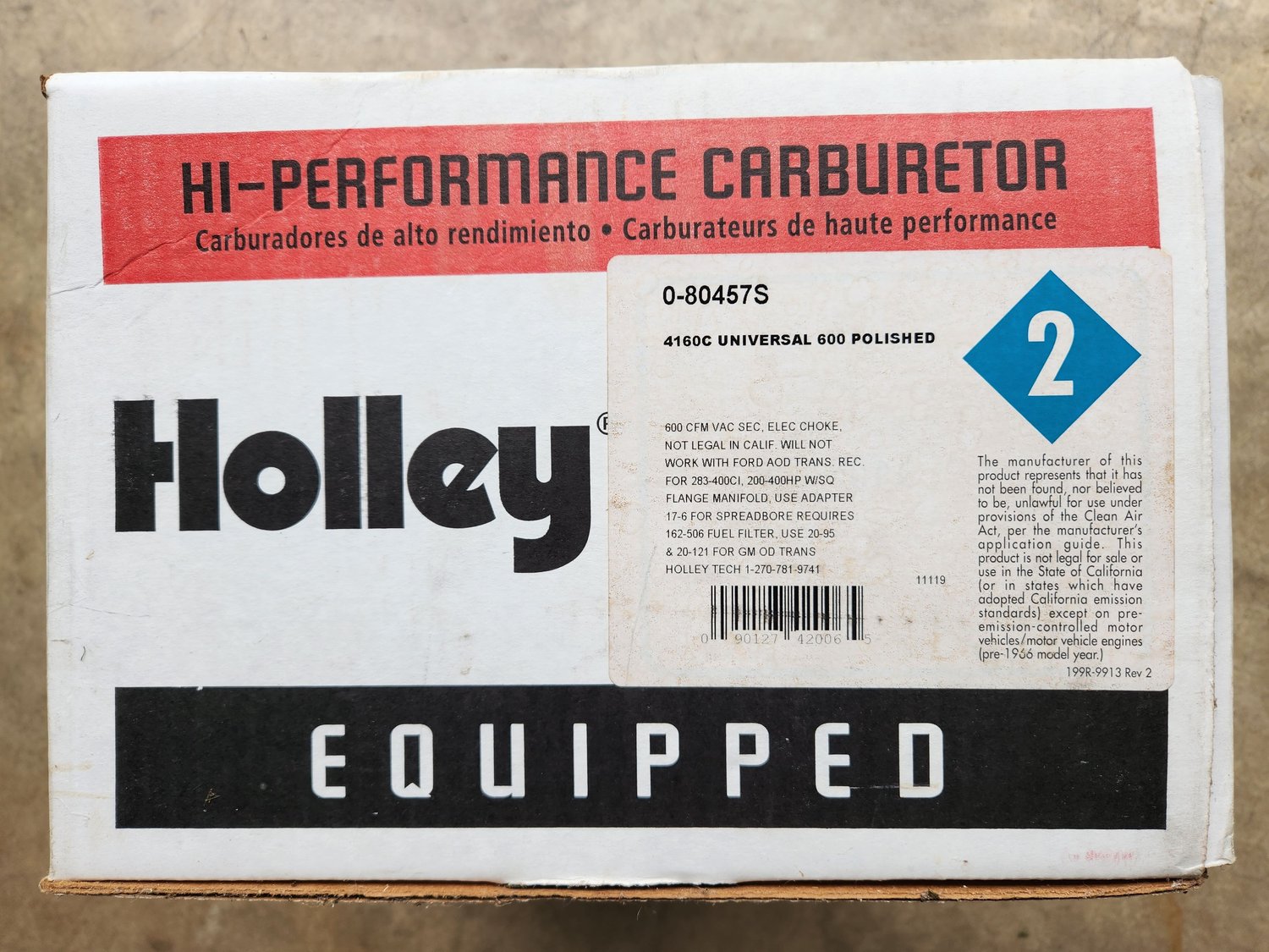 FS (For Sale) (2) Holley 600 CFM Street Warrior 4-Barrel Carburetors ...