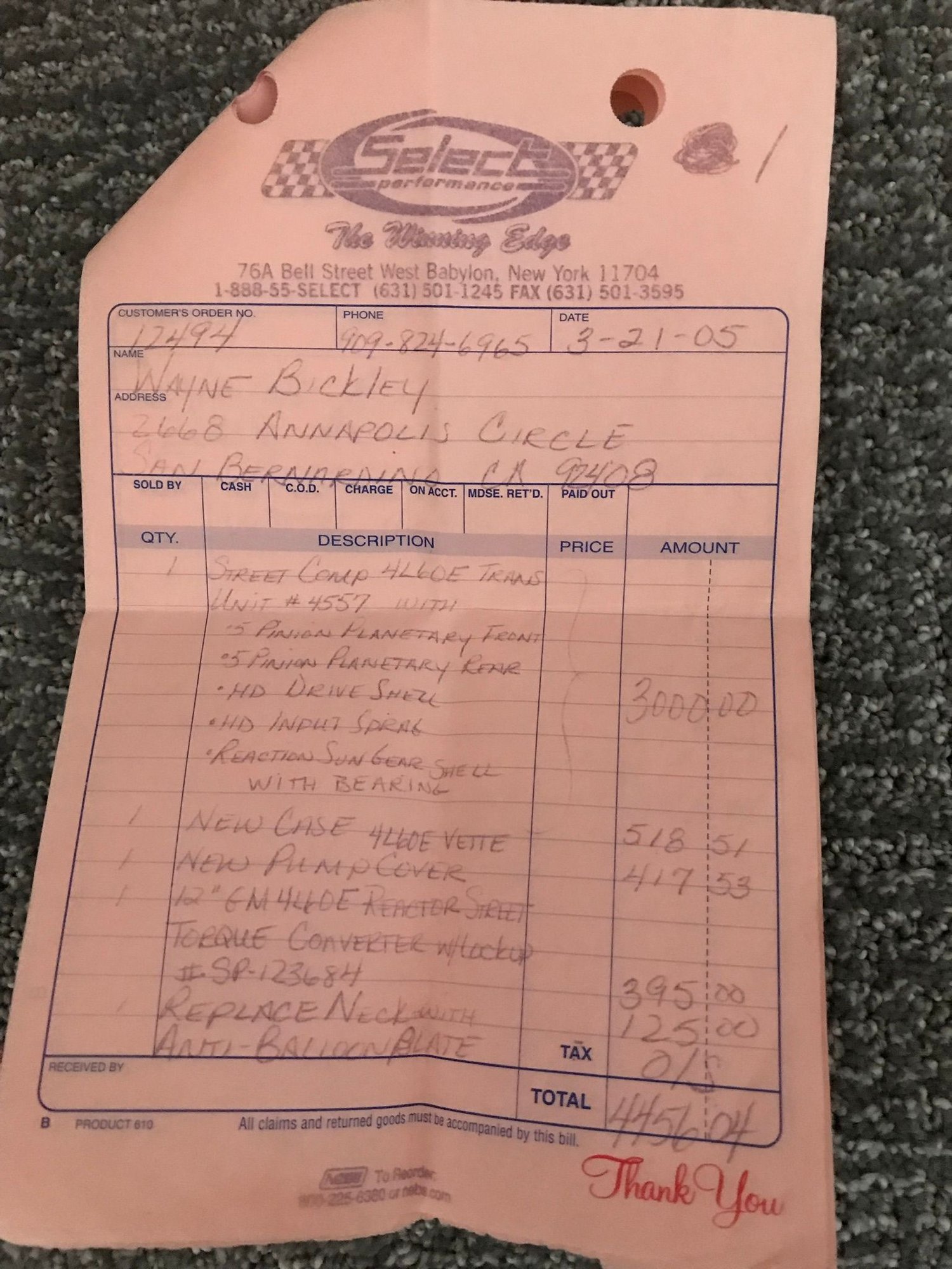 Fully built 4l60e transmission, mishimoto trans cooler amsoil synthetic ...