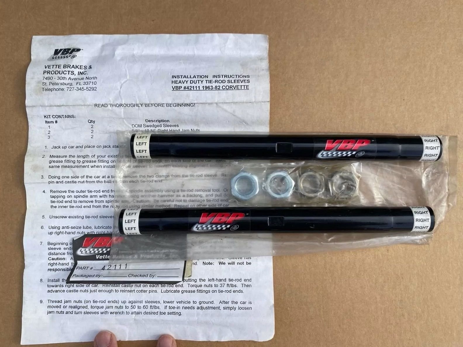 FS (For Sale) VBP Vette brakes & Products Steering Tie Rod Sleeves 63 ...