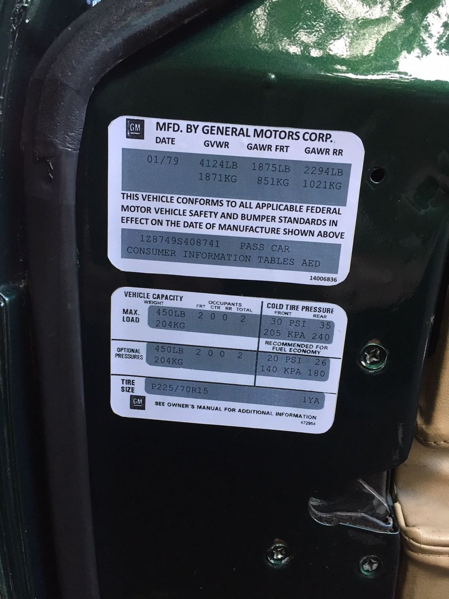 Anyone diy the GM certification door jamb decals? - CorvetteForum ...