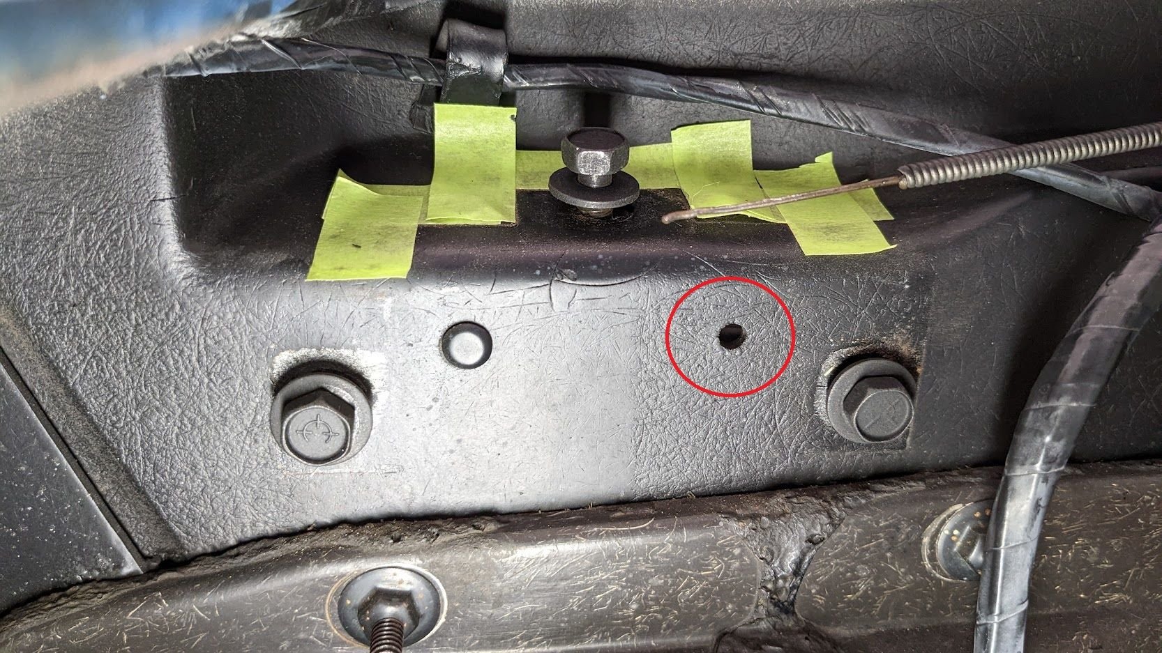 C2 Open hole (missing plug?) on the passenger side firewall ...