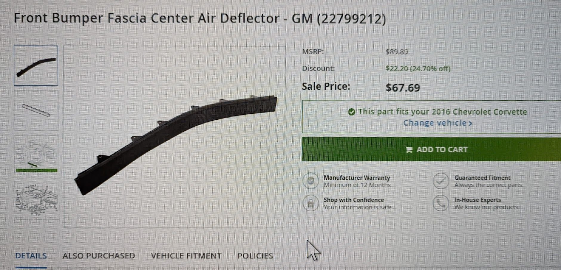 Front Center Air Deflector - CorvetteForum - Chevrolet Corvette Forum ...