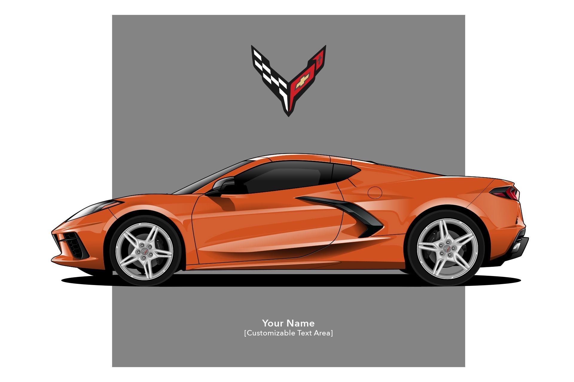 Personalized Illustration of YOUR C8! Artwork inside (Monaco Auto ...