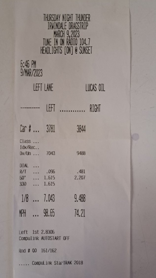 latest 1/8-mile run in video and time slip 03/09/23 - CorvetteForum ...