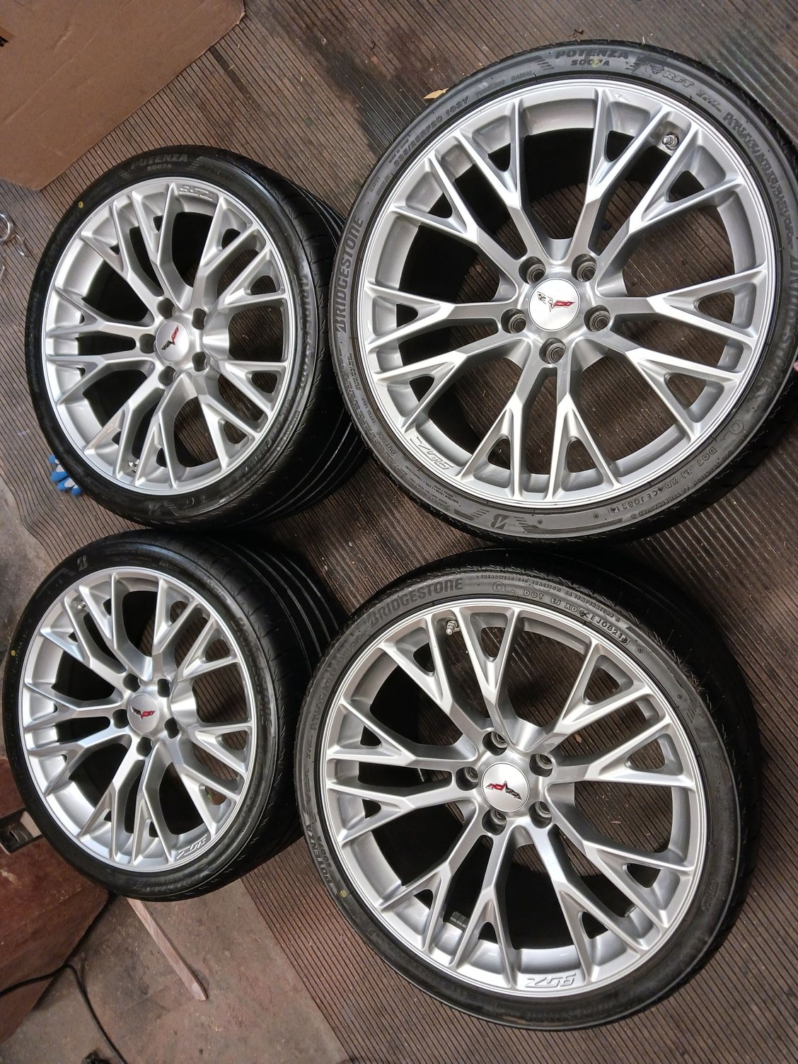FS (For Sale) c7 GM Z06 Corvette Rims & Tires 20" 19" Silver ...