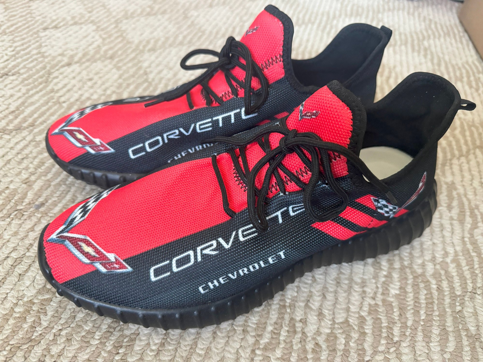 FS (For Sale) NEW Corvette Running Racing Shoes Sneakers Black with Red ...