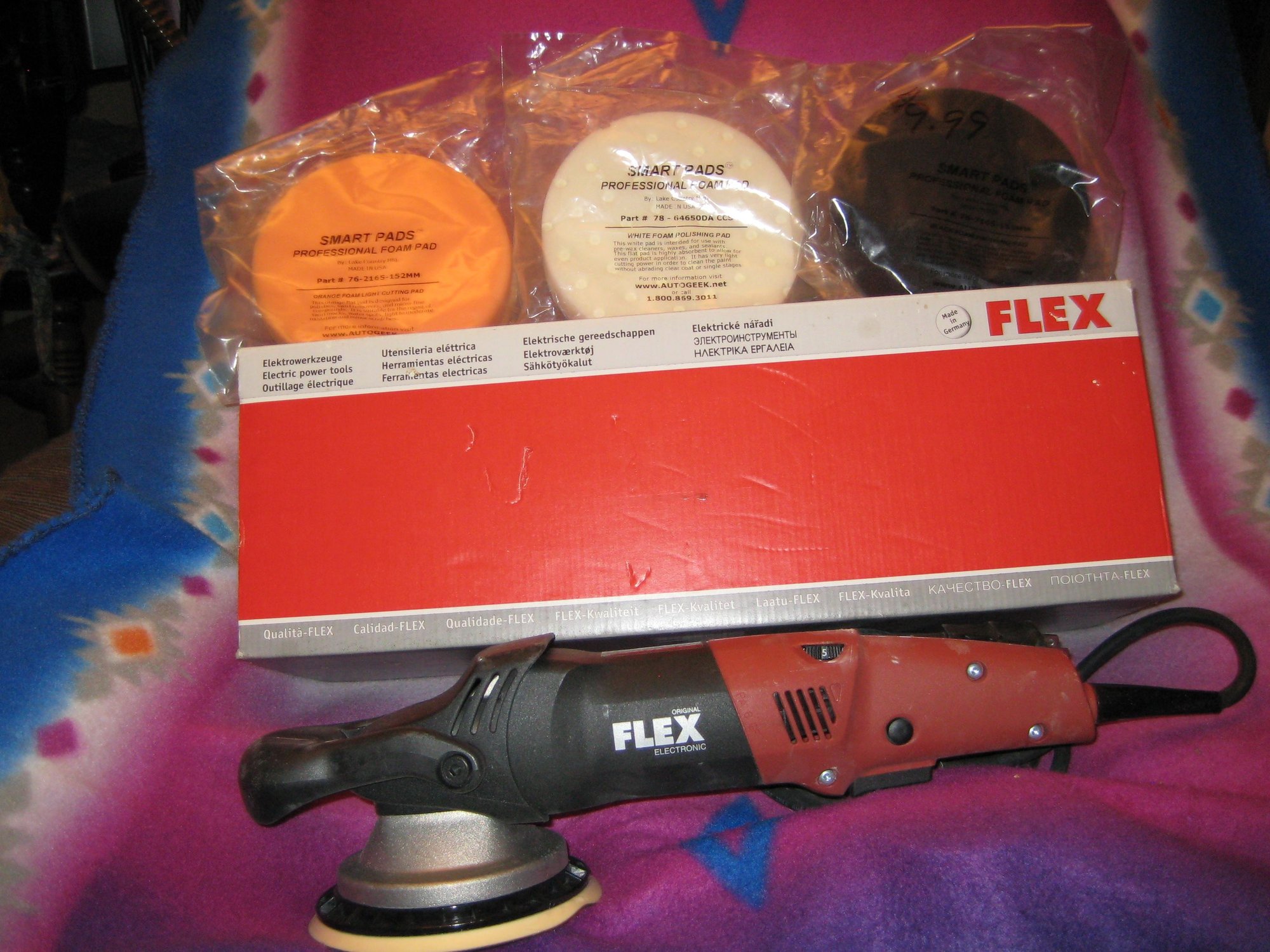 FS (For Sale) Flex 3401 DA buffer/polisher with six Lake Country smart ...