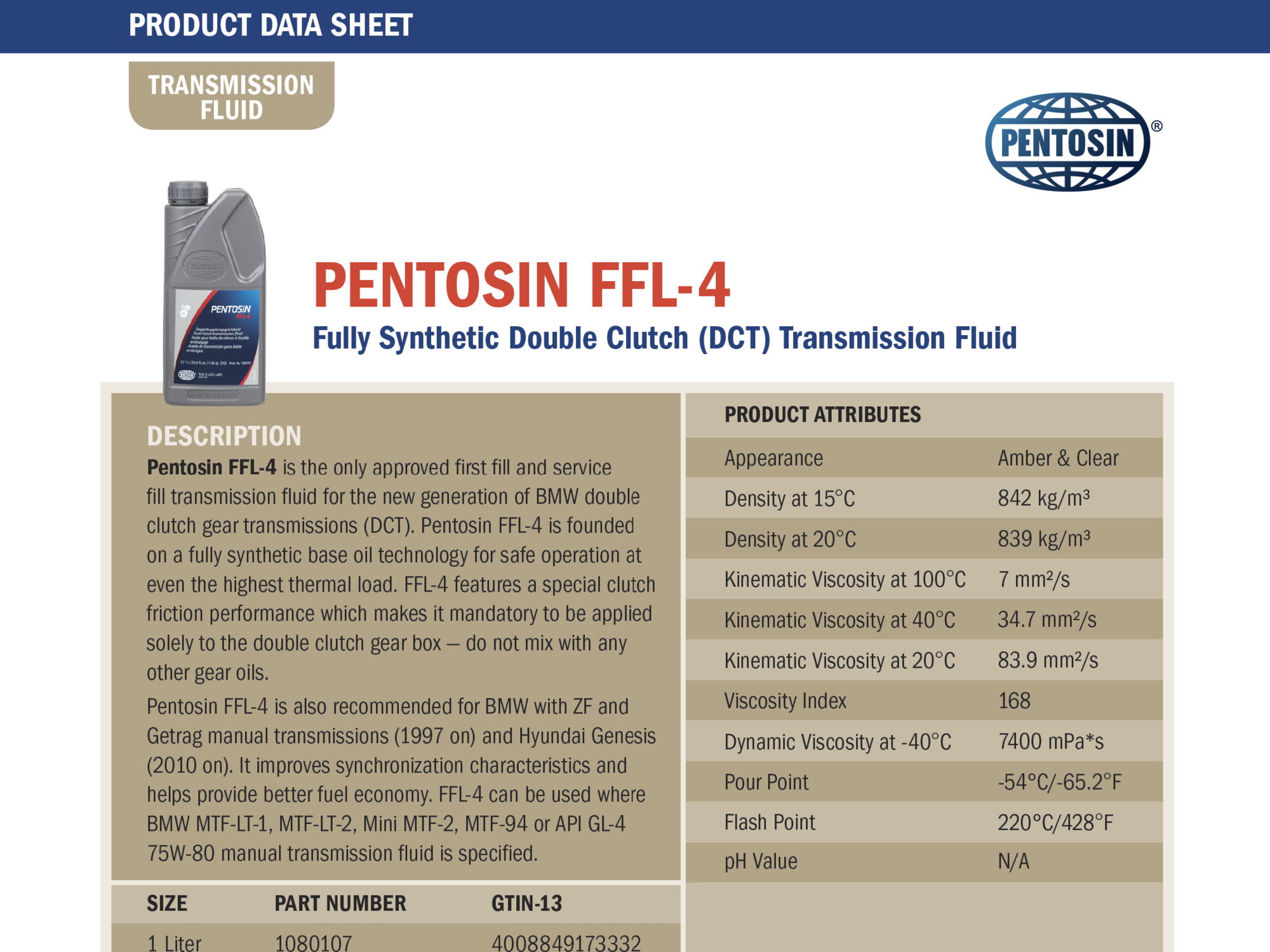 Trail from Pentosin FFL-4 to Delco DCTF FFL-4 - CorvetteForum - Chevrolet Corvette Forum Discussion