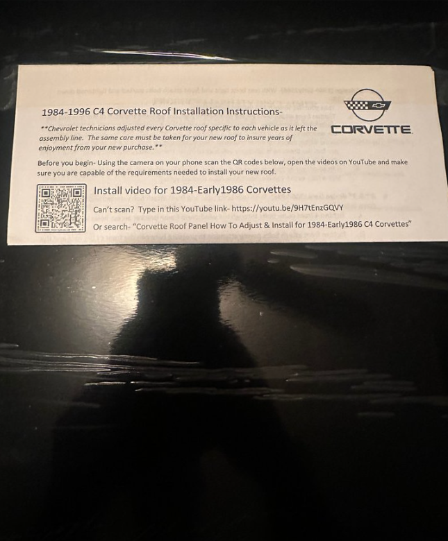 FS (For Sale) NEW SEALED Blue Tint Targa Roof w/ wrench - CorvetteForum ...