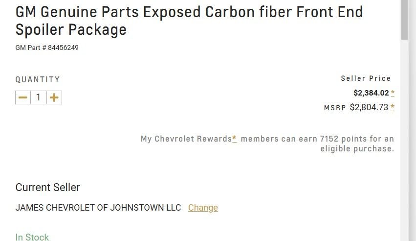 FS (For Sale) C7 ZR1 carbon fiber OEM front splitter - CorvetteForum ...