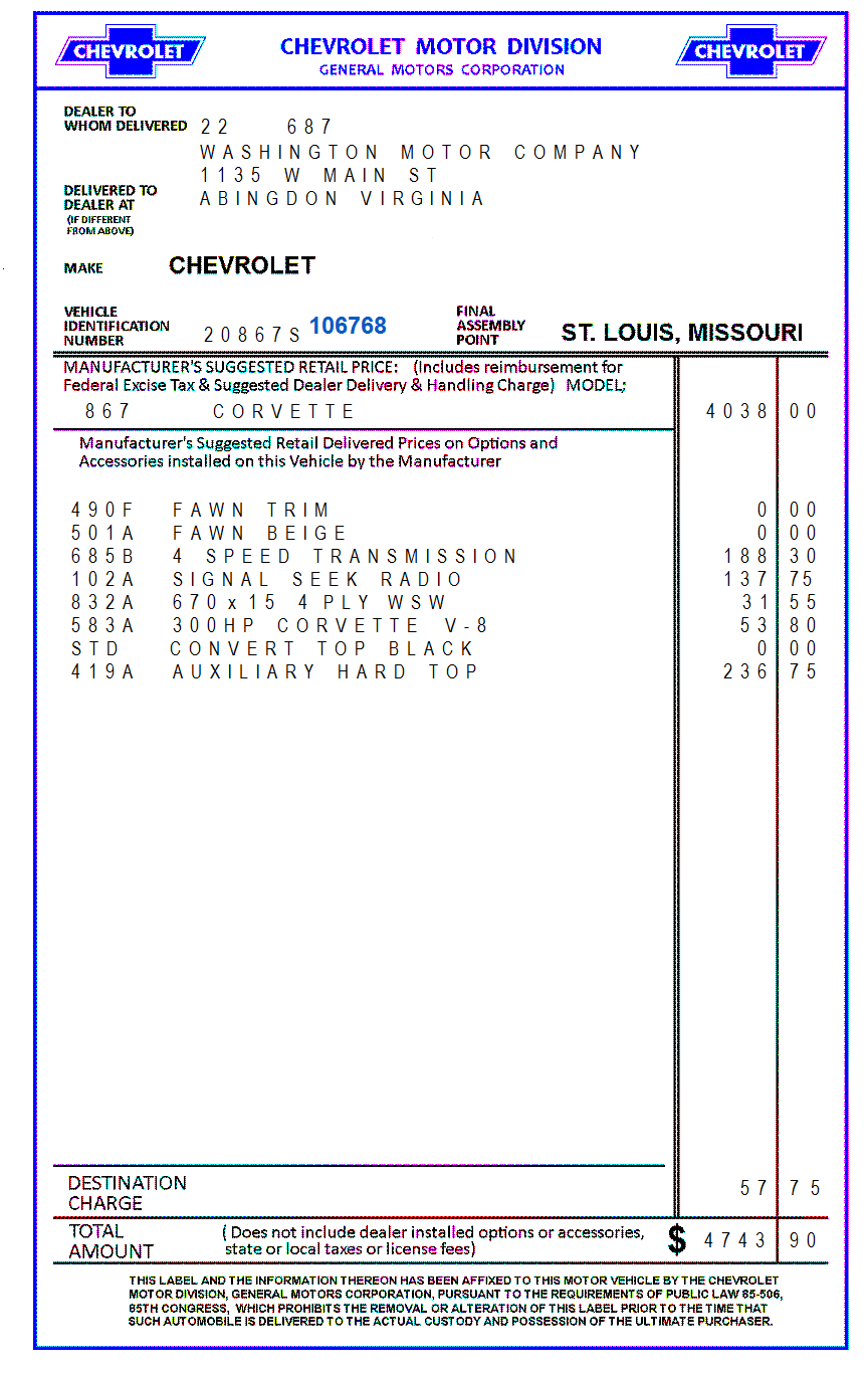 Window stickers - CorvetteForum - Chevrolet Corvette Forum Discussion