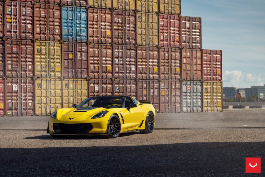 Vossen HF-2 Satin Black - Michelin - Corvette C7 Grandsport ...