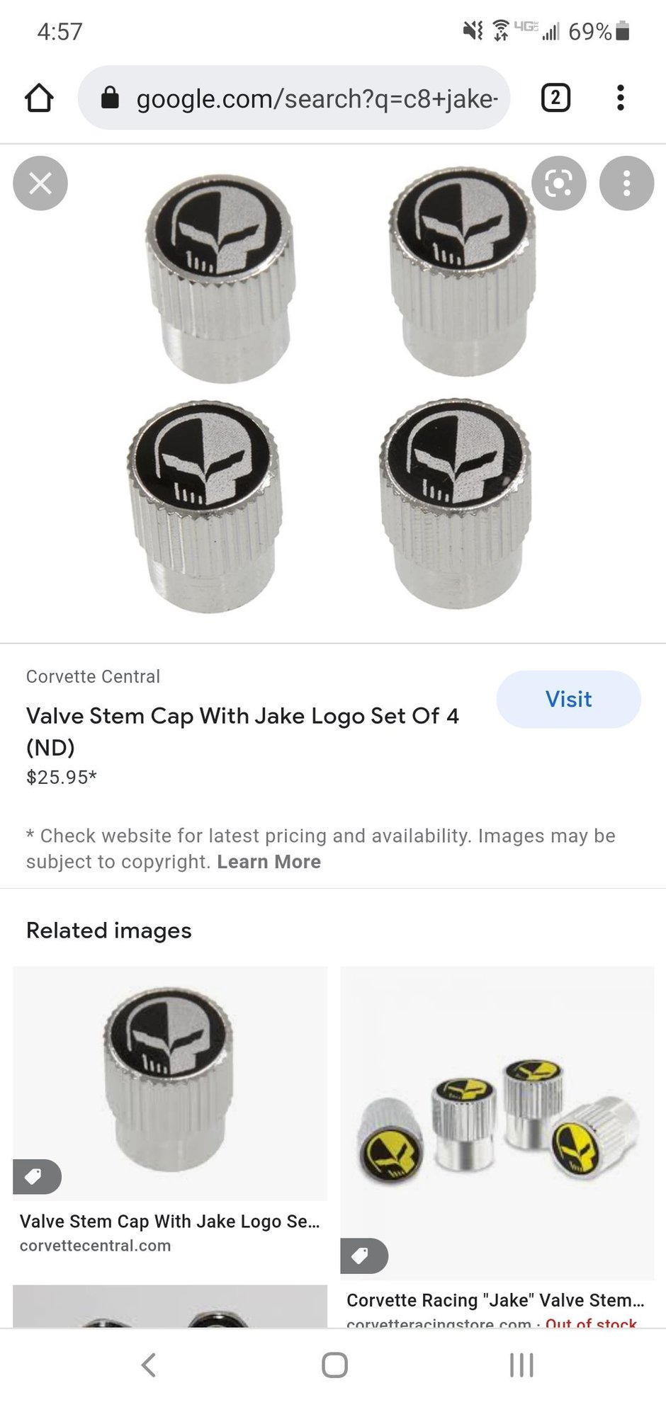 Custom C8 Jake Valve Stem Caps - CorvetteForum - Chevrolet Corvette ...