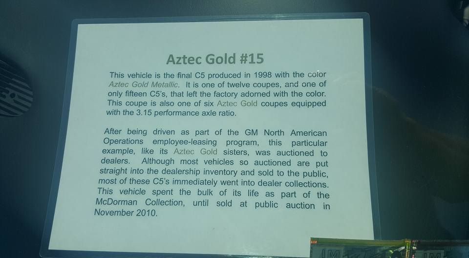 #15 Aztec Gold C5 was present at Carlisle - CorvetteForum - Chevrolet ...