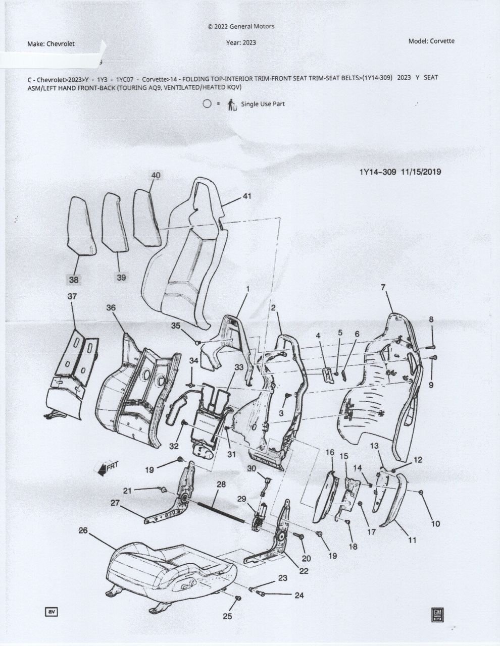 Need help, how to remove GT1 Seat headrest and what part numbers are a ...