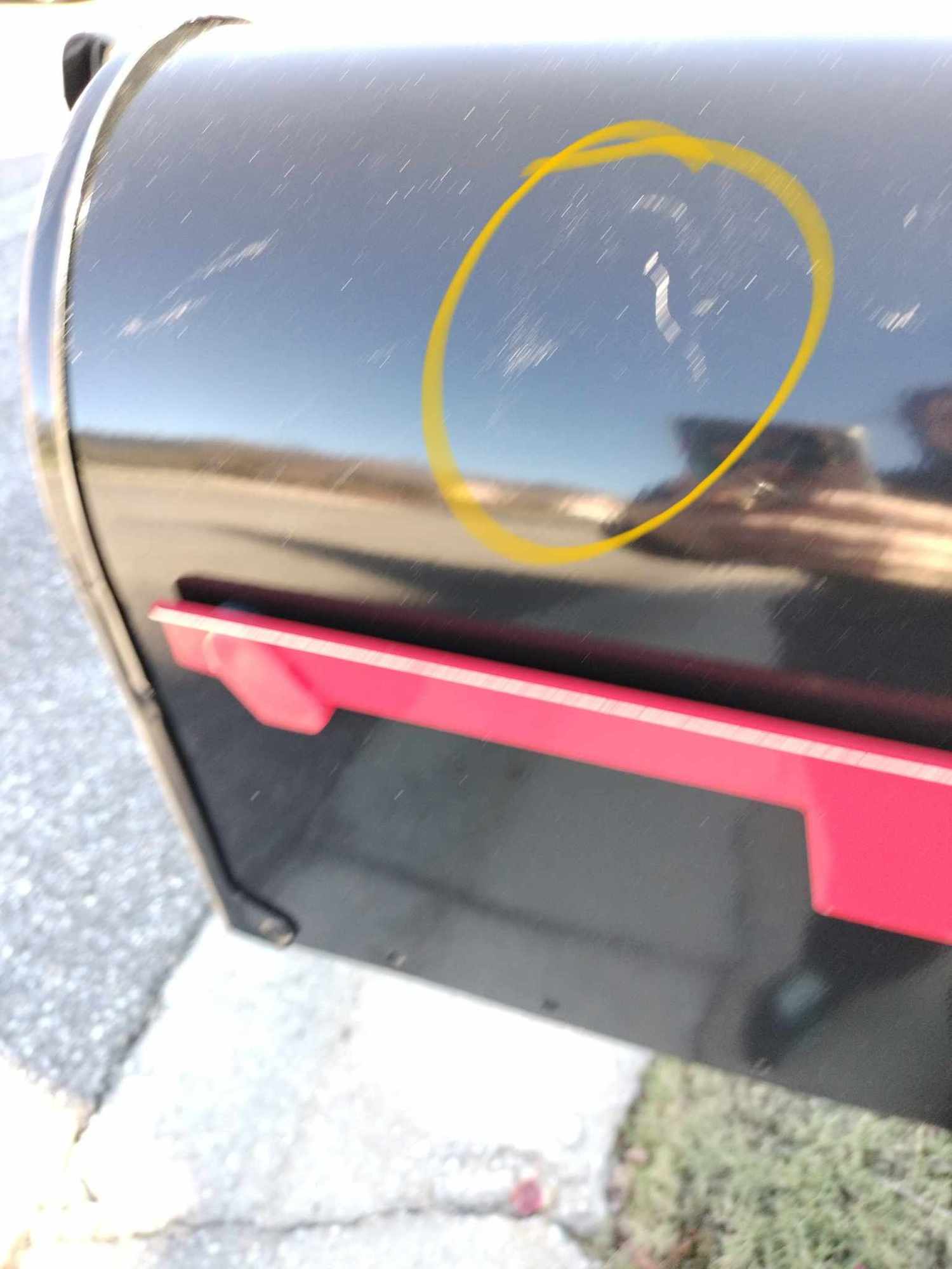 Scratch on brand new black metal mailbox - DoItYourself.com Community ...