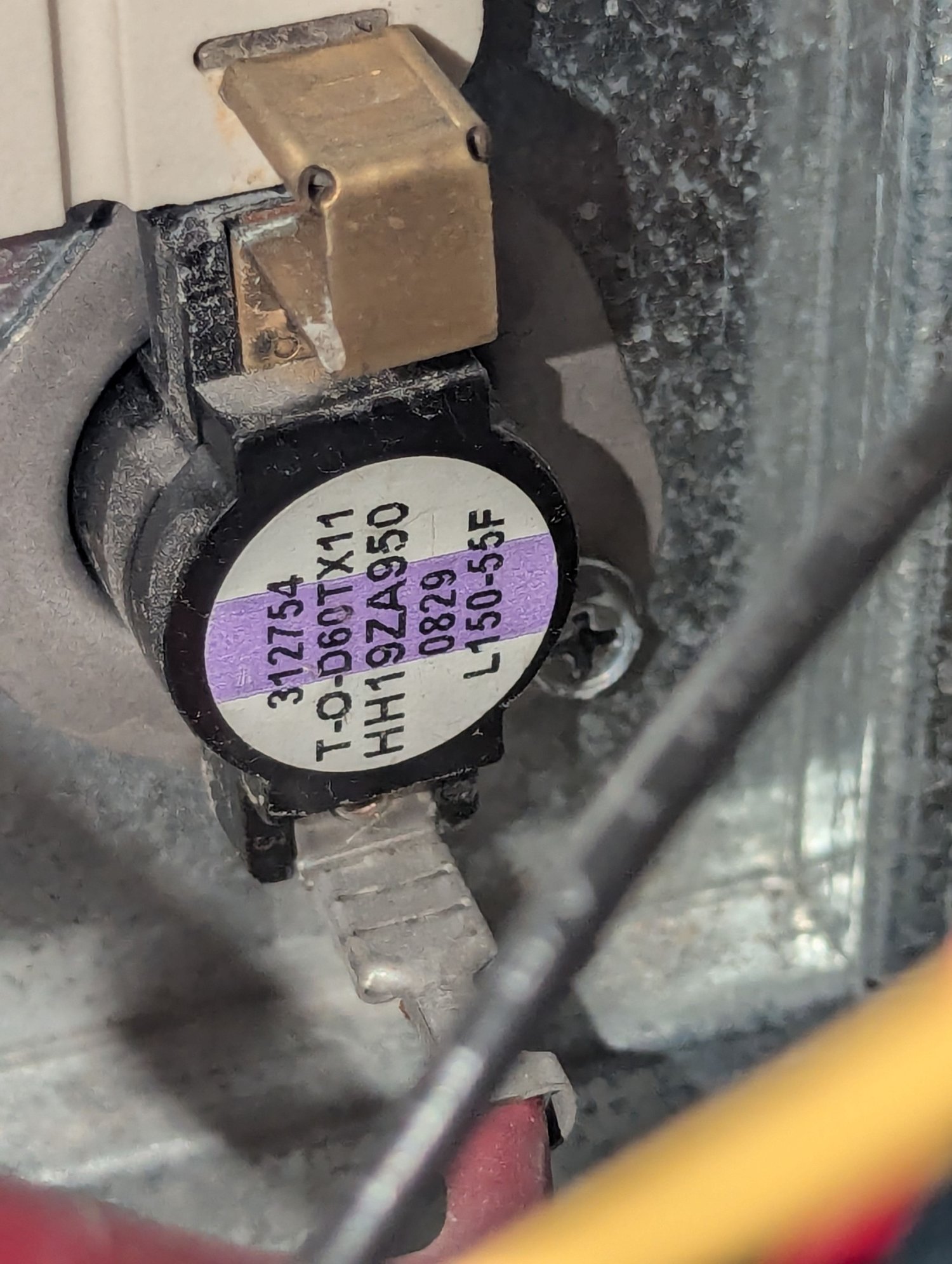 Limit switch burned on electric air handler, can't find exmpl of this ...