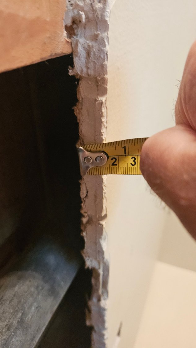 Bathtub wall - Plaster 3/4" at one end and 1/2" at the other end ...