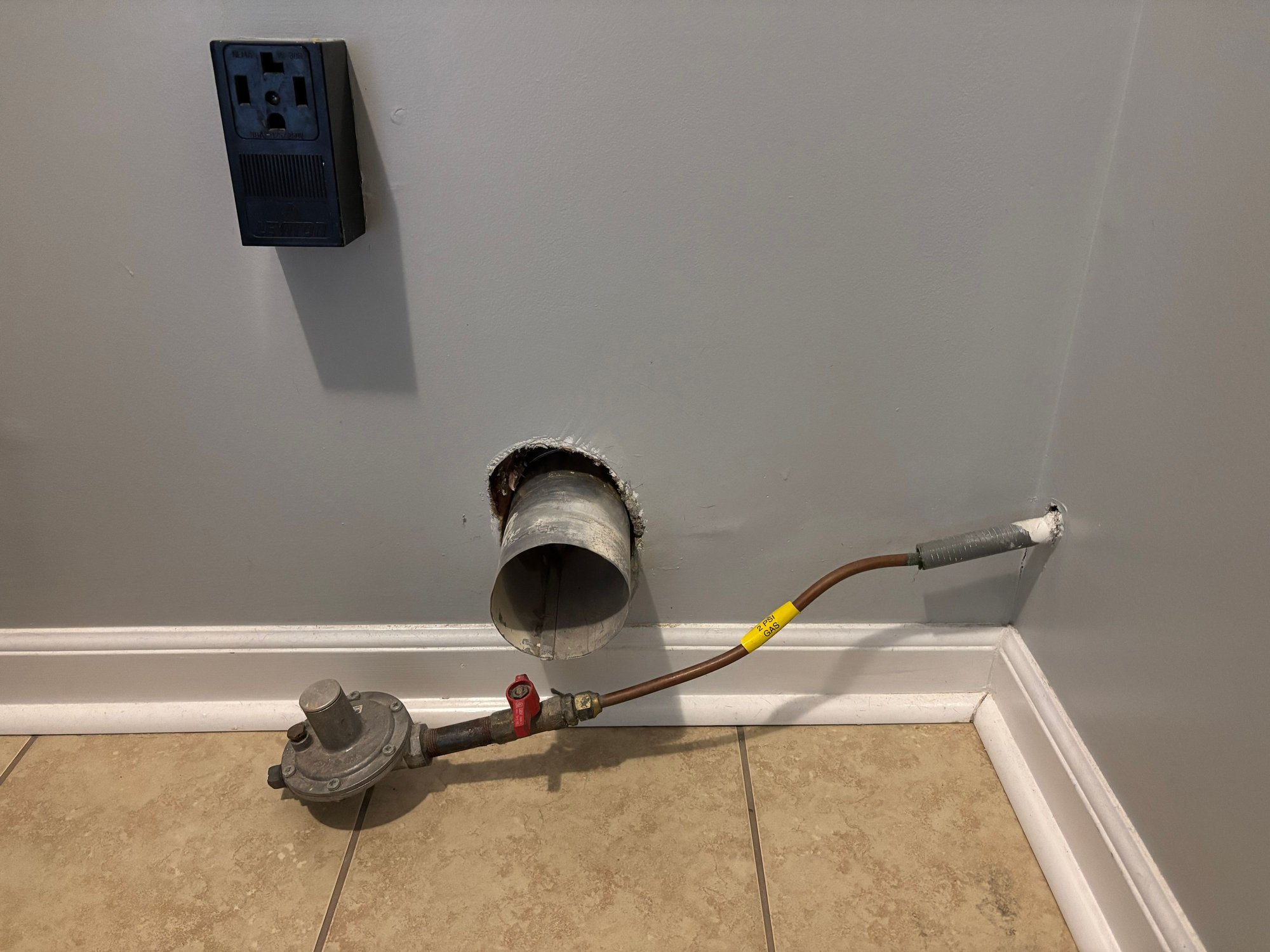 Supporting gas line in laundry room - DoItYourself.com Community Forums