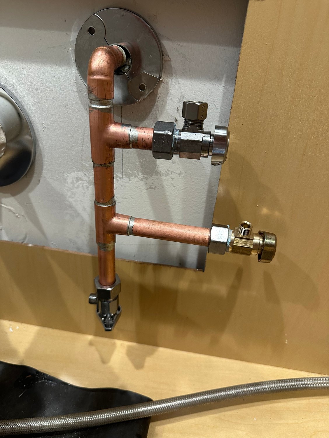 How to split kitchen cold water outlet into three (faucet, water filter ...