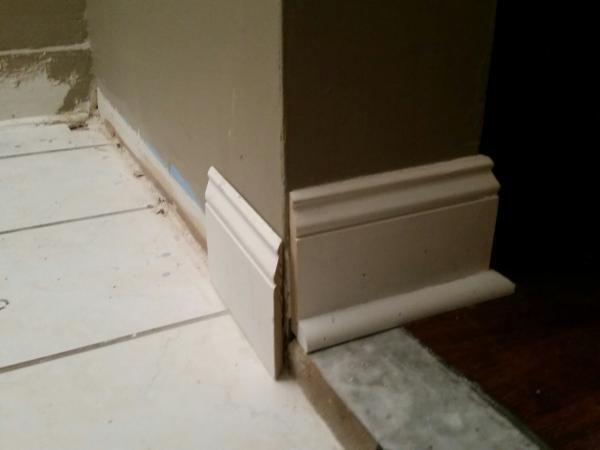 Transition Baseboards Across Different Floor Levels (1.5in diff from rm ...