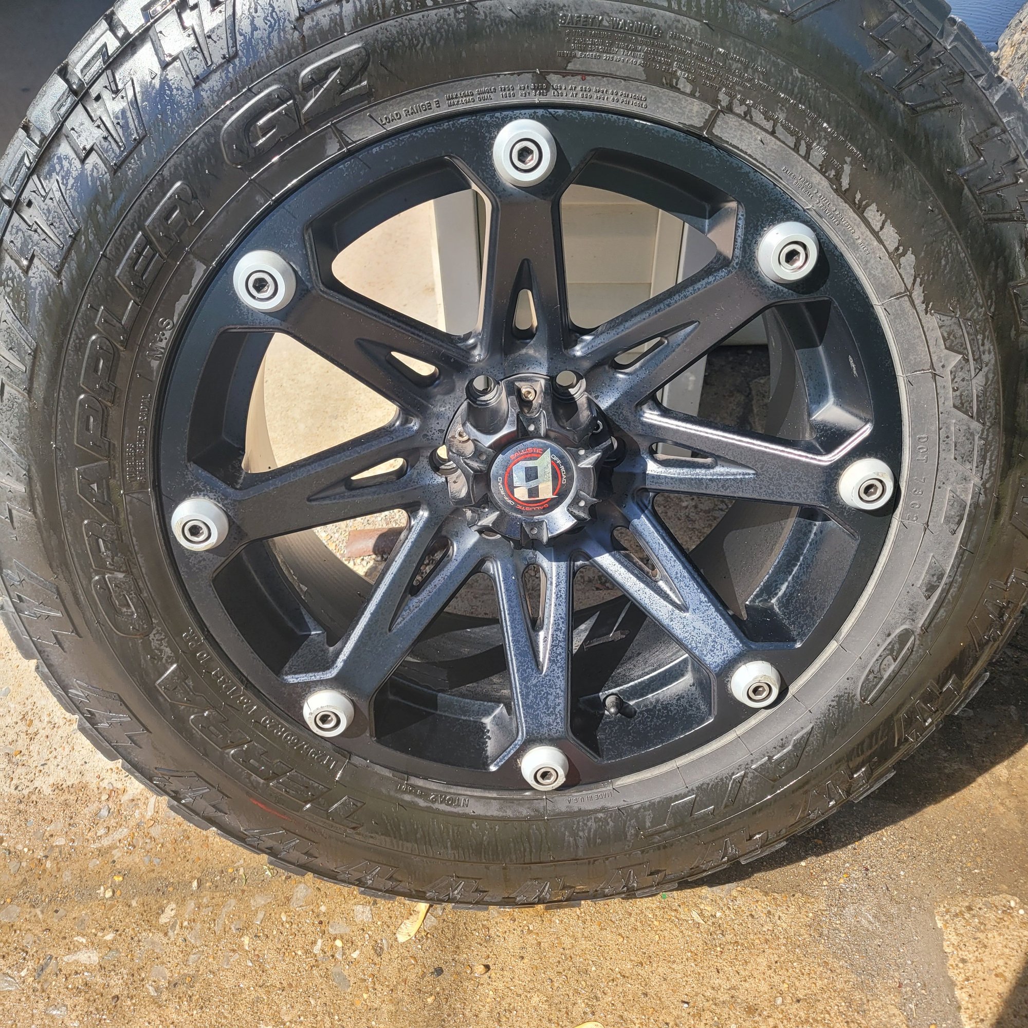 South Central Ballistic jester 20x9 +12 et with 295 60 20 Nitto Terra ...