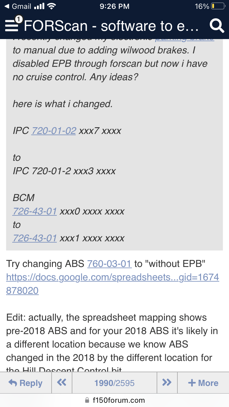 Deleting Electronic parking Brake in FORscan - Ford F150 Forum ...