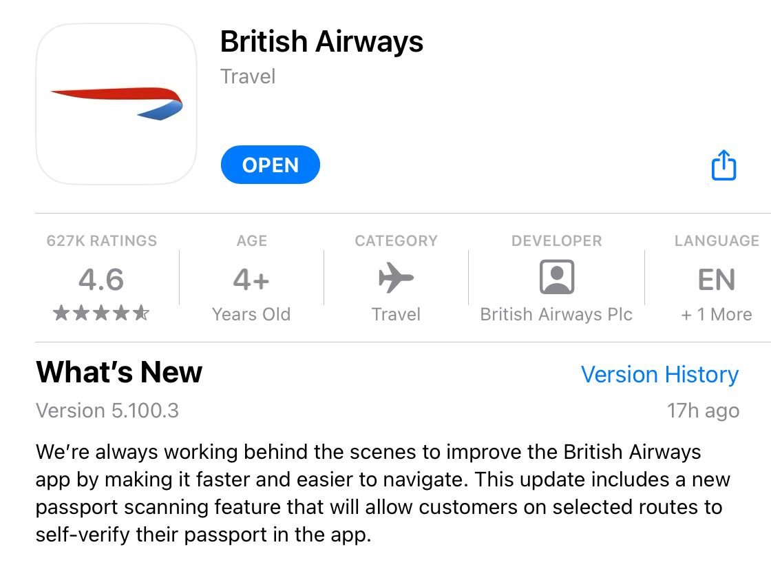 BA App New Passport Verification Feature - FlyerTalk Forums